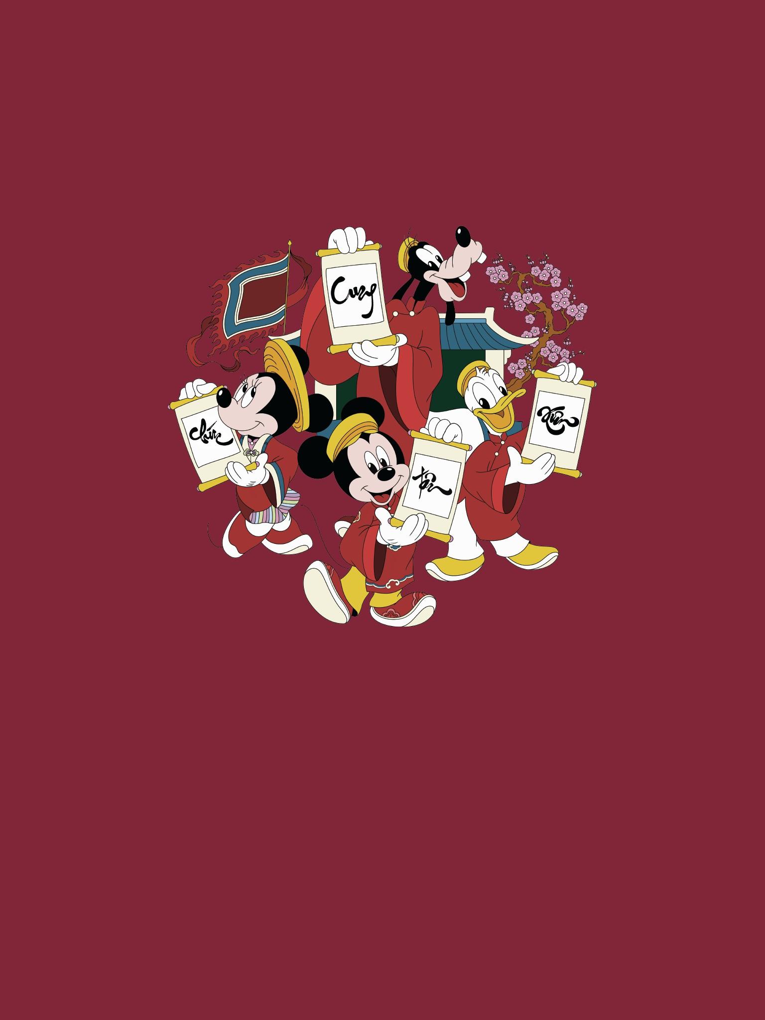 Áo thun Mickey Cung Chúc Tân Xuân - Đỏ