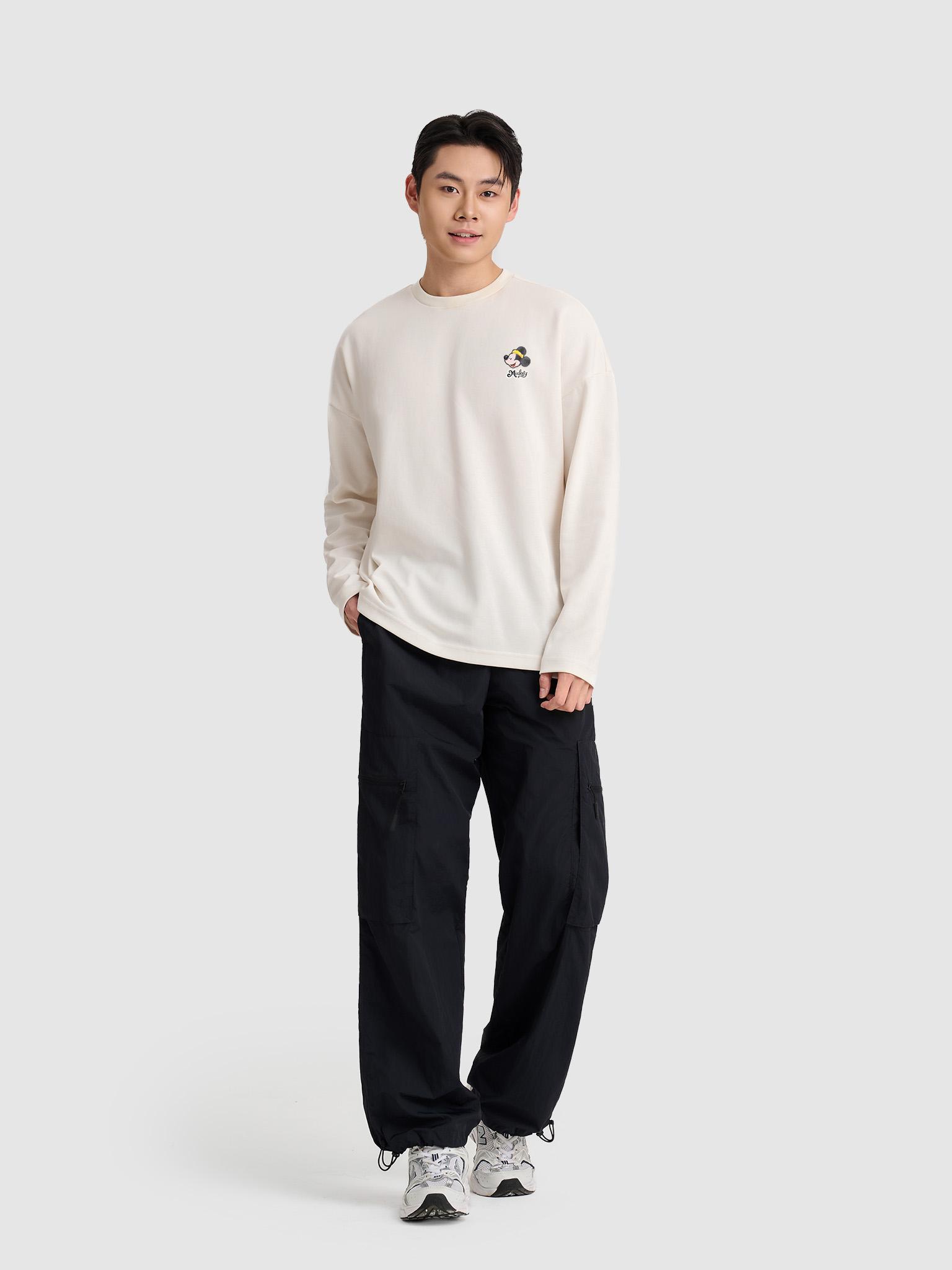 Áo dài tay Relax Mickey Hí hửng - Trắng