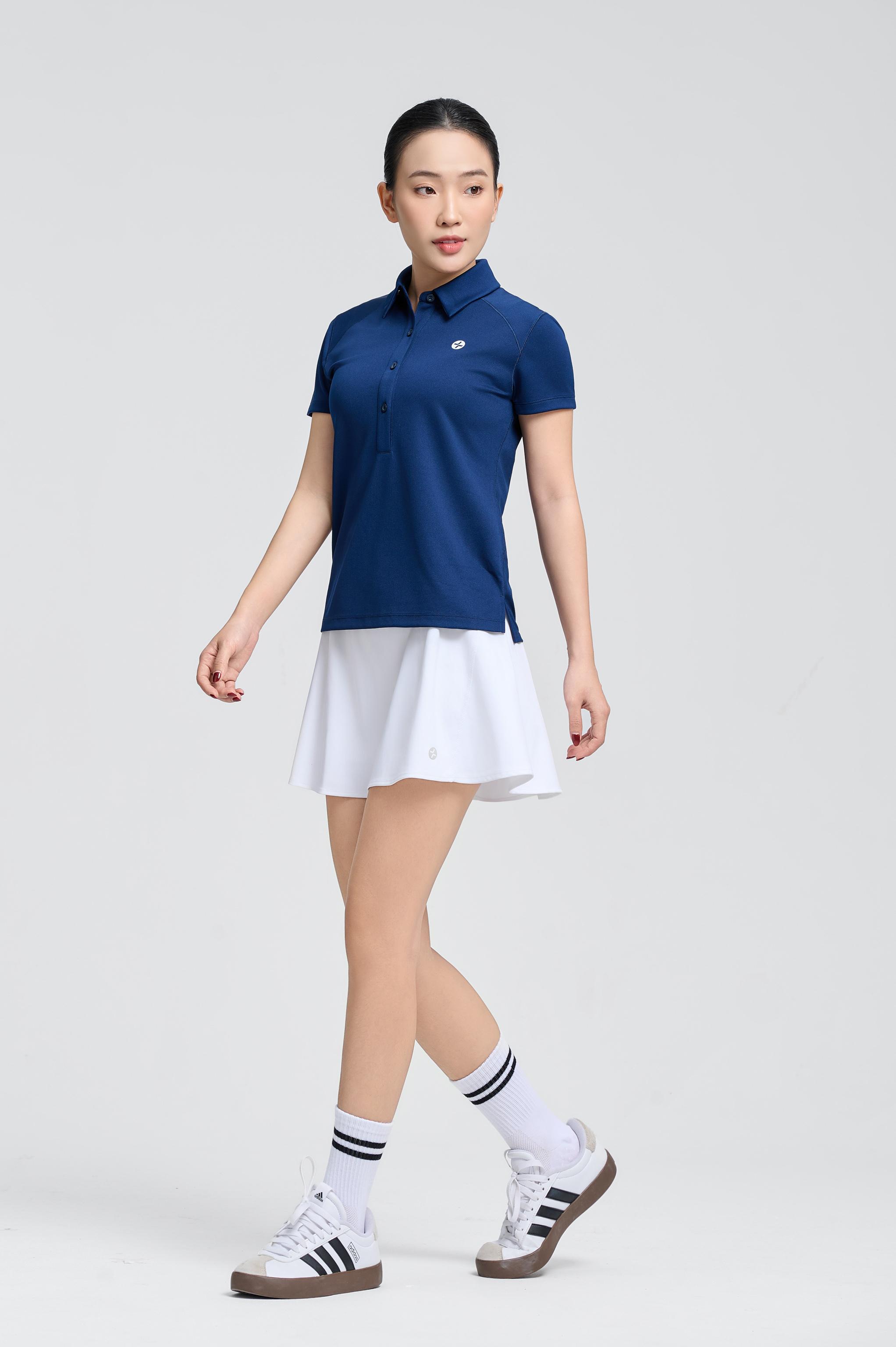 Váy thun knit Aline Pickleball Essentials - Trắng