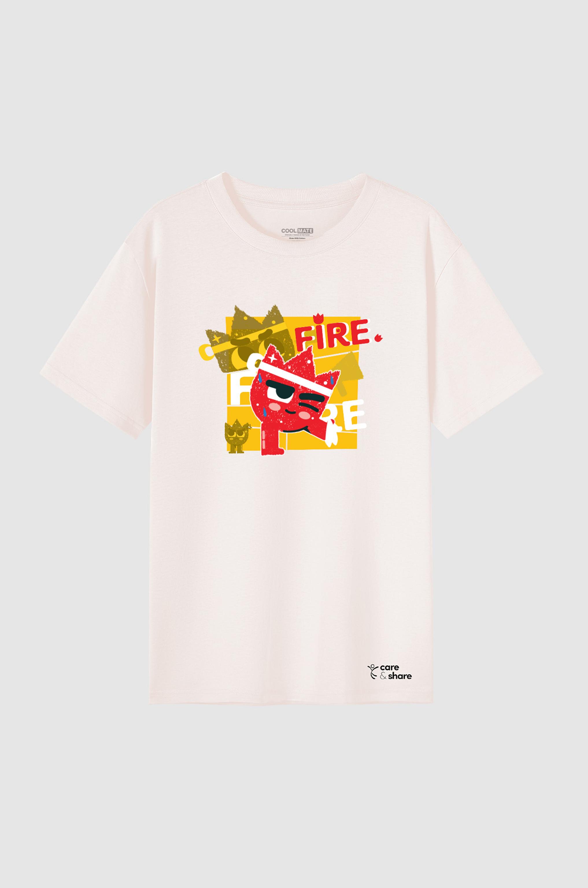 Áo thun C&S x TVUM Fire đỏ Cotton 220gsm Thoải Mái, Cá Tính - Coolmate