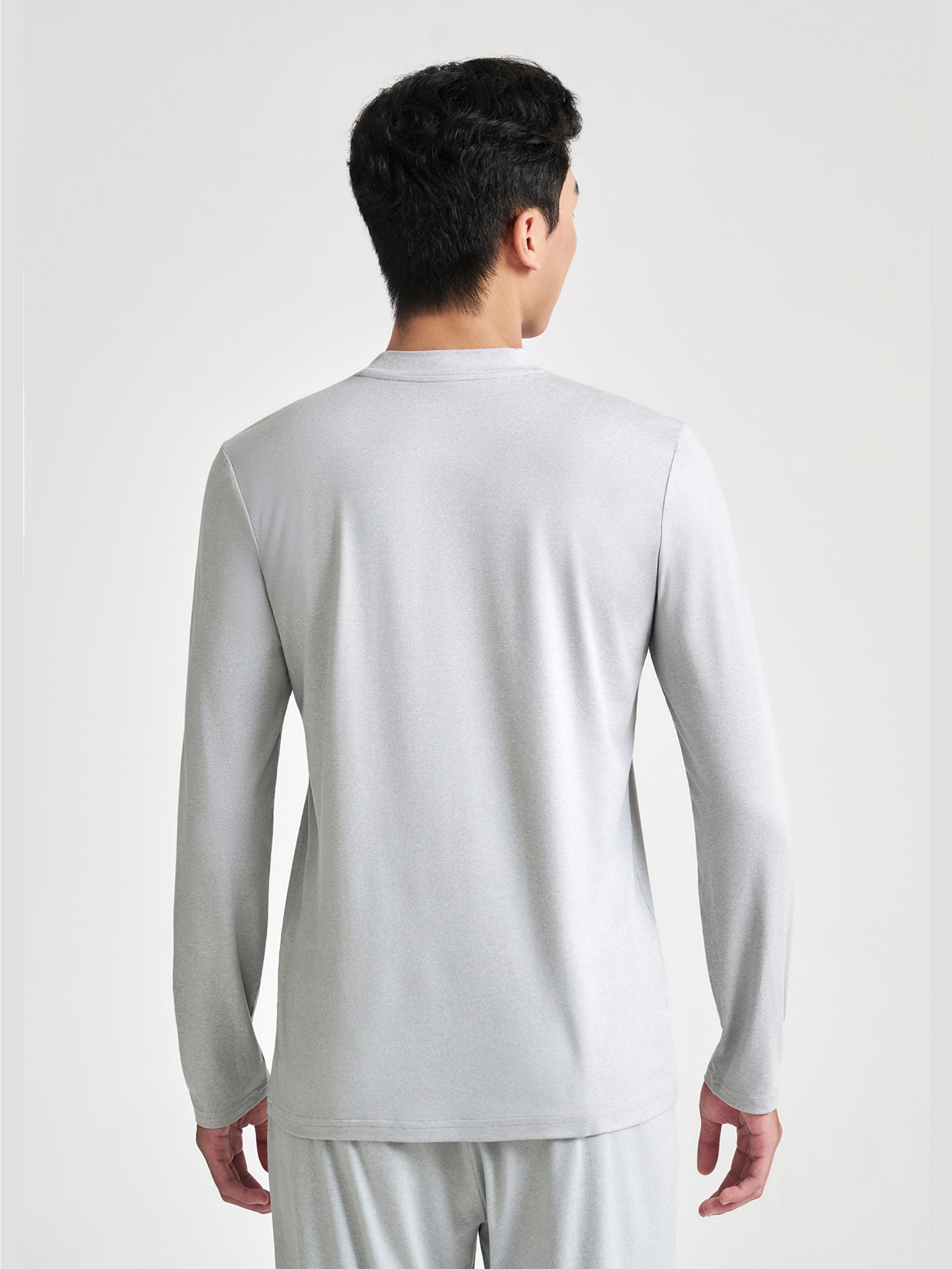 Áo mặc trong Essential Brush Poly cổ ngắn - Xám Melange